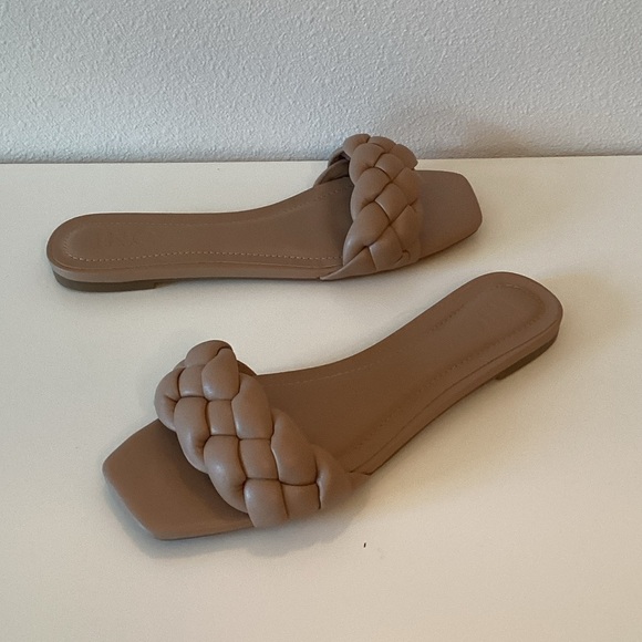 Shoes | Inc Braided Tan Womens Slide Sandals | Poshmark